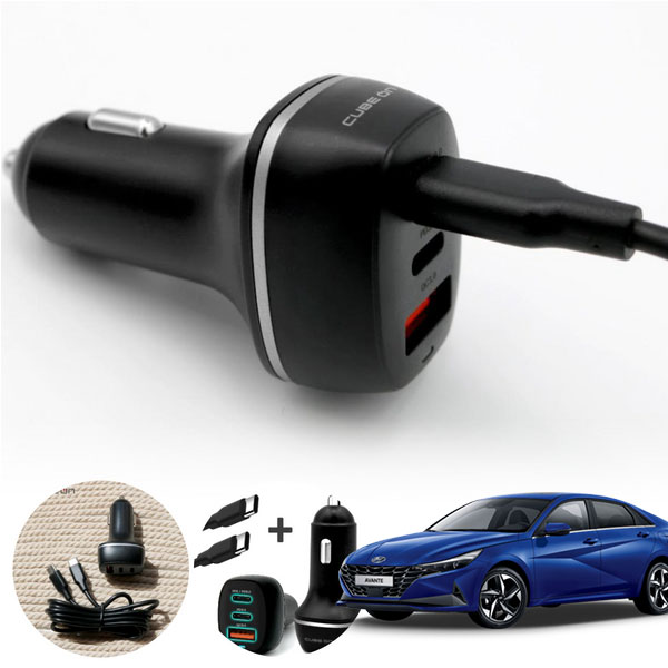 아반떼CN7(20~) 초고속 차량용 3구 핸드폰충전기 PCB-105 cs01081