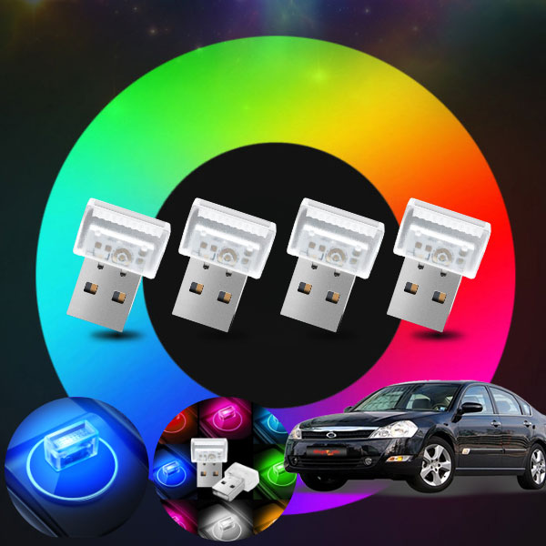 SM5(뉴/임프)(05~10) 차량용 레인보우 미니 USB LED 조명 7색 4EA UCA-159 cs05010